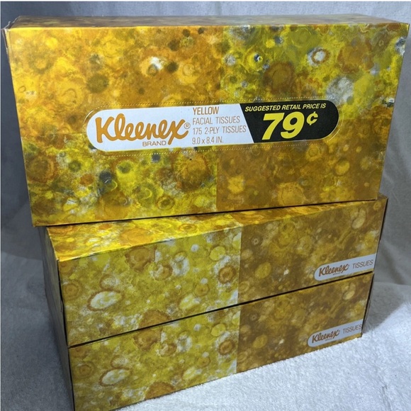 Kleenex | Bath | 3 Vtg Yellow Kleenex Tissue Blue Box 75 2ply Tissues ...